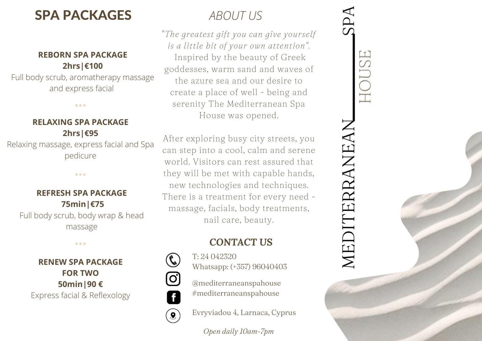 Price list - Mediterranean Spa House